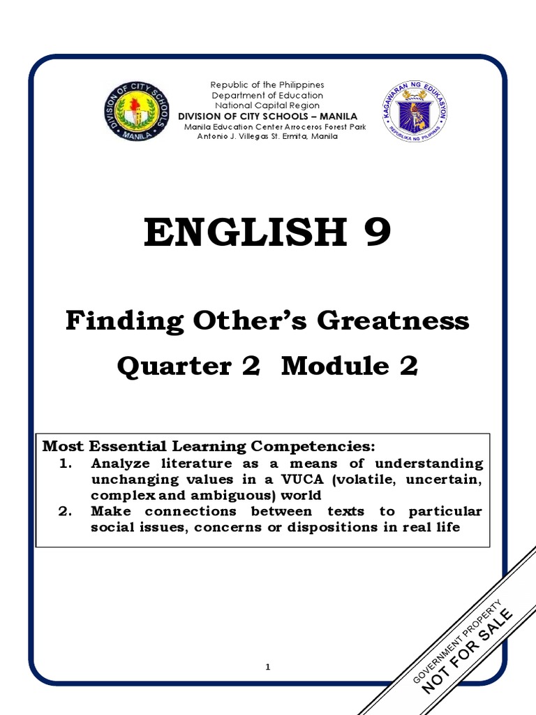 English 9: Finding Other's Greatness | PDF | Robert Burns