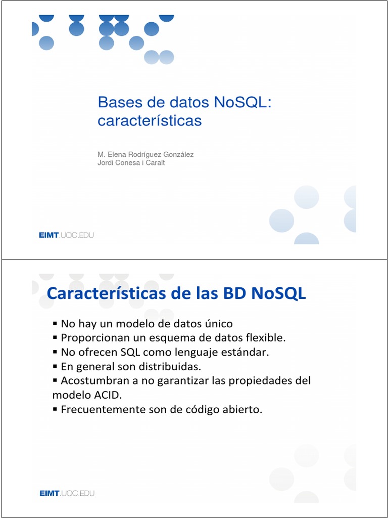 Características y Modelos de BD NoSQL | PDF | No Sql | Recuperación de información