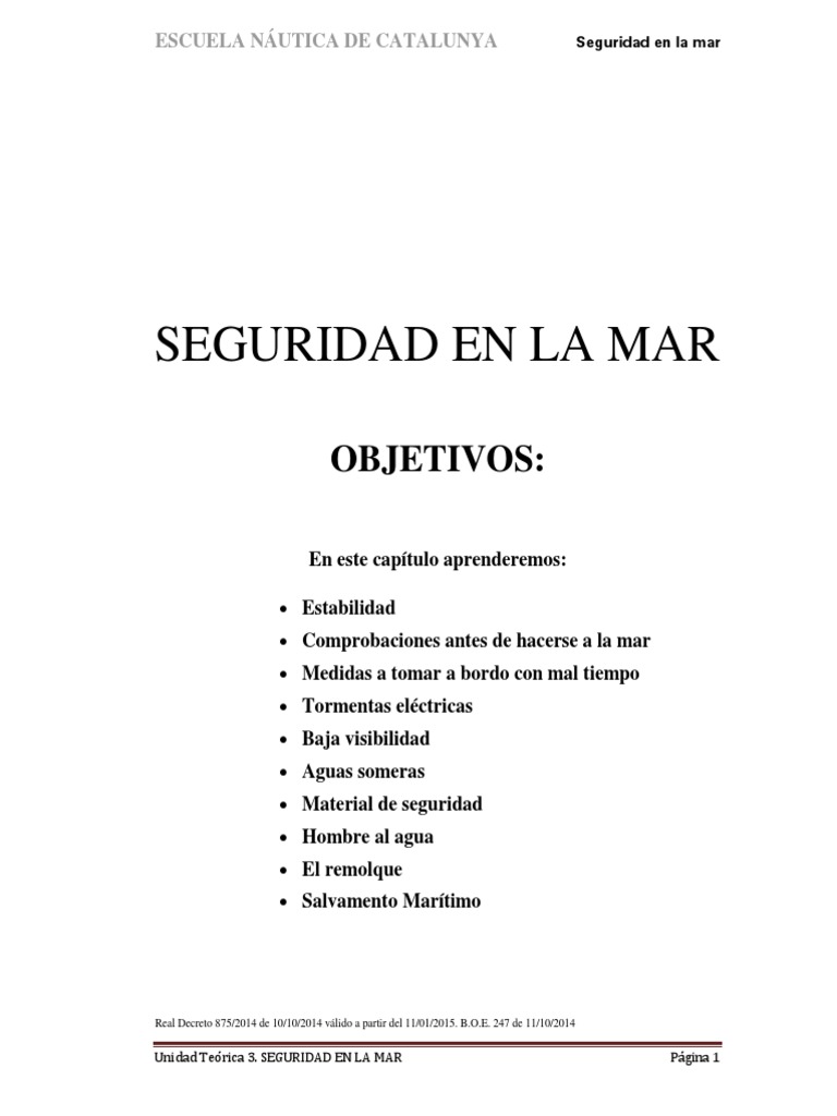 Seguridad en la Mar: Guía Práctica | PDF | Remolcador | Barcos