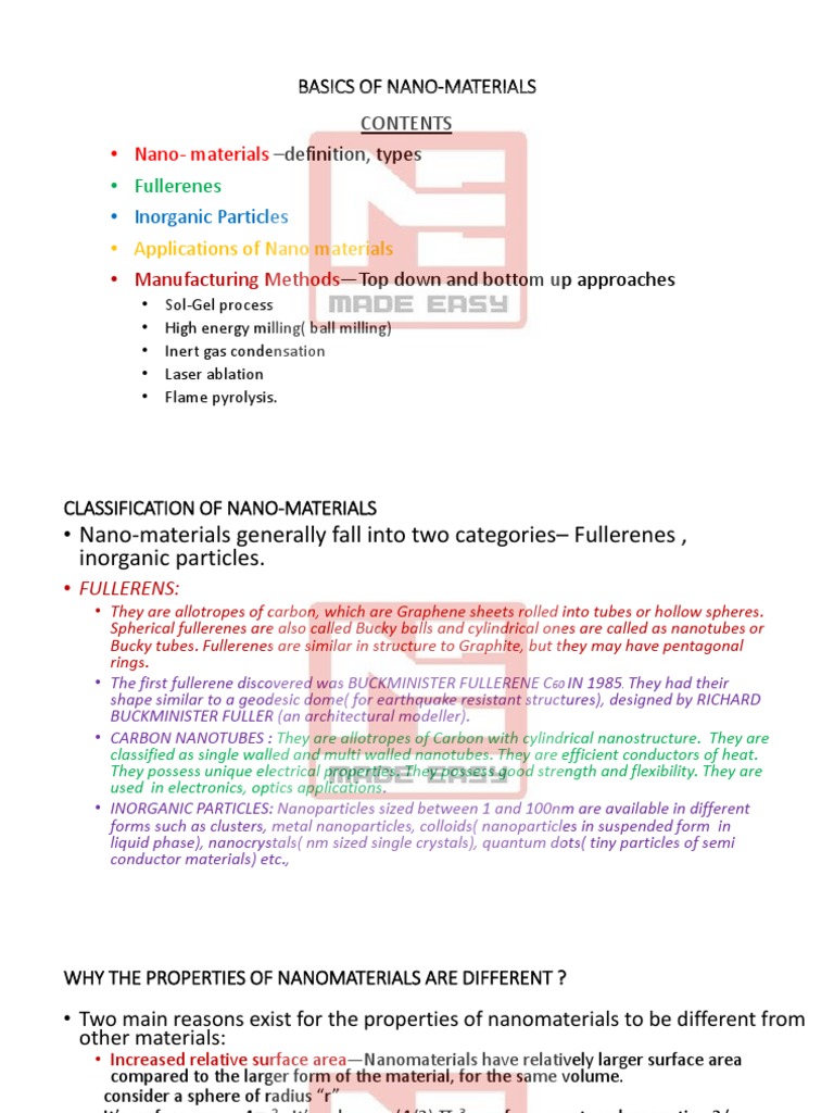 Basics of Nano-Materials - Definition, Types | PDF | Nanomaterials ...