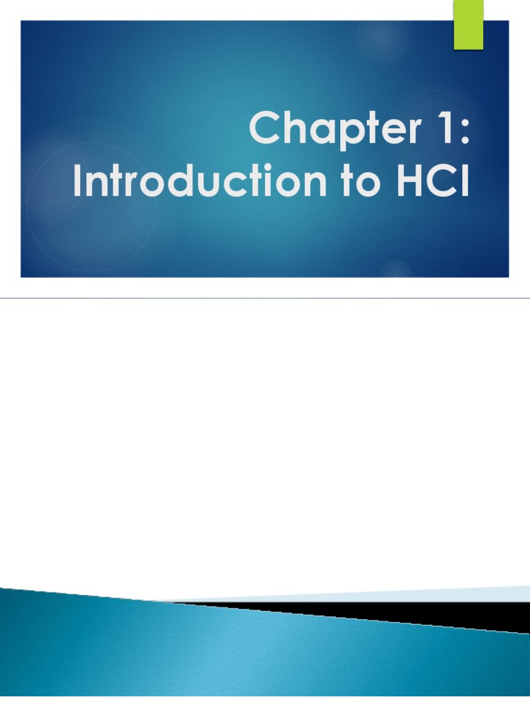 Chapter 1 Introduction To HCI | PDF | Human–Computer Interaction | User Interface