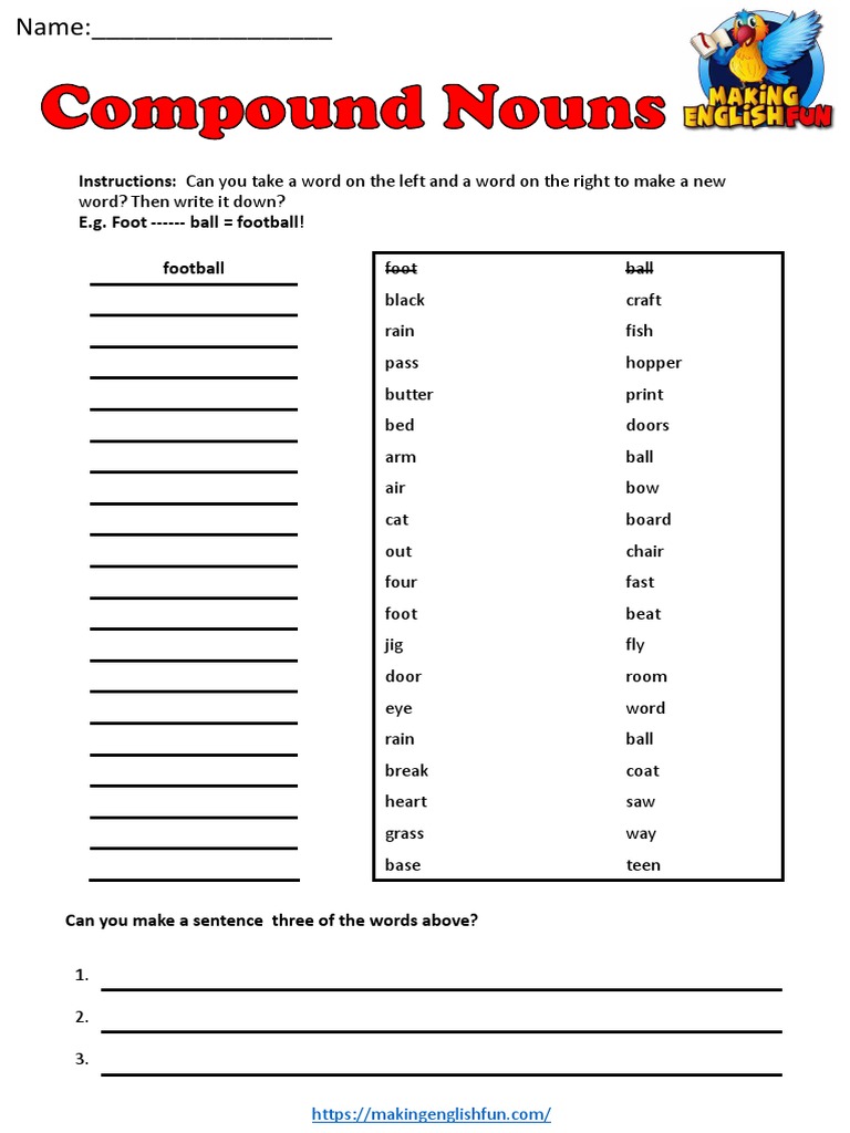 Compound Nouns Worksheets | PDF | Morphology | Human Communication