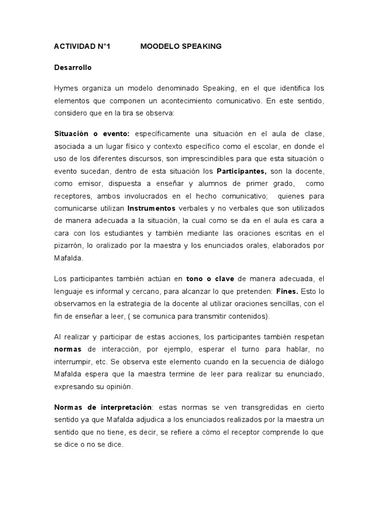 Modelo Speaking | PDF | Ciencia cognitiva | Comunicación humana