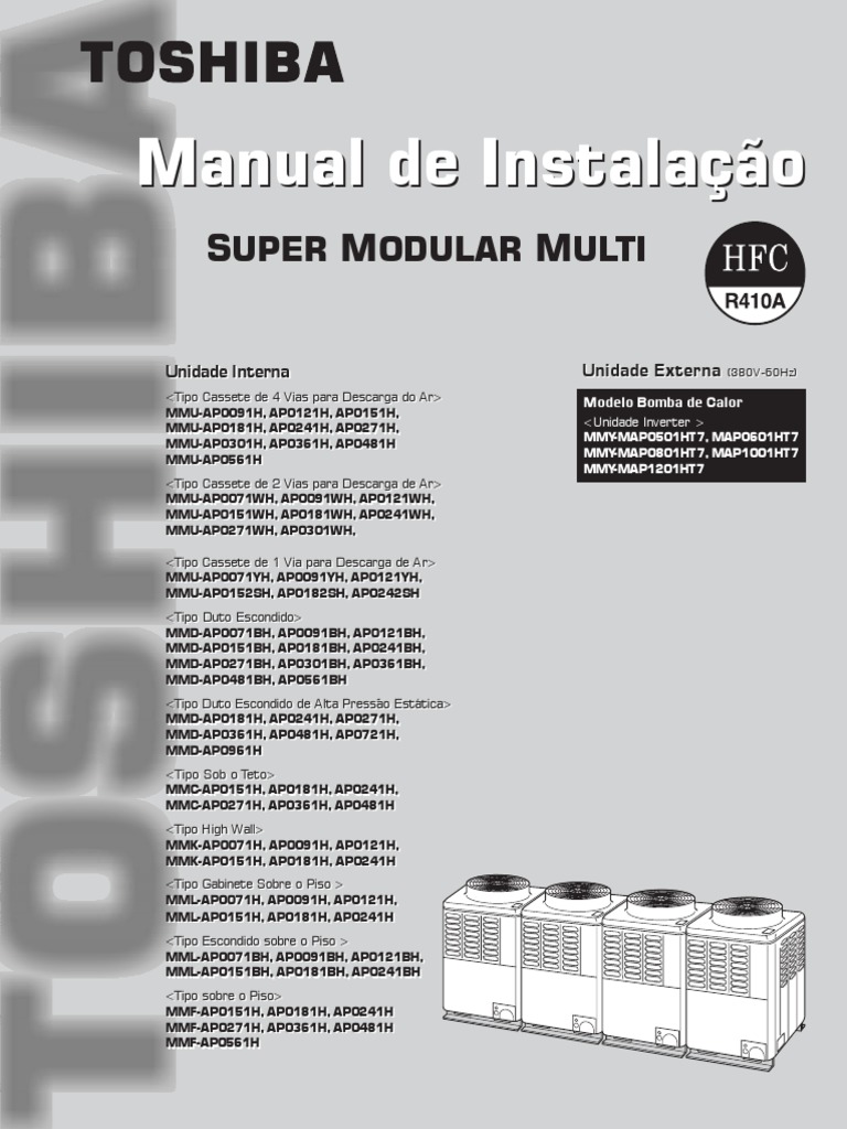 Toshiba SMMS-Manual de Instalação | PDF | Ar condicionado | Pressão