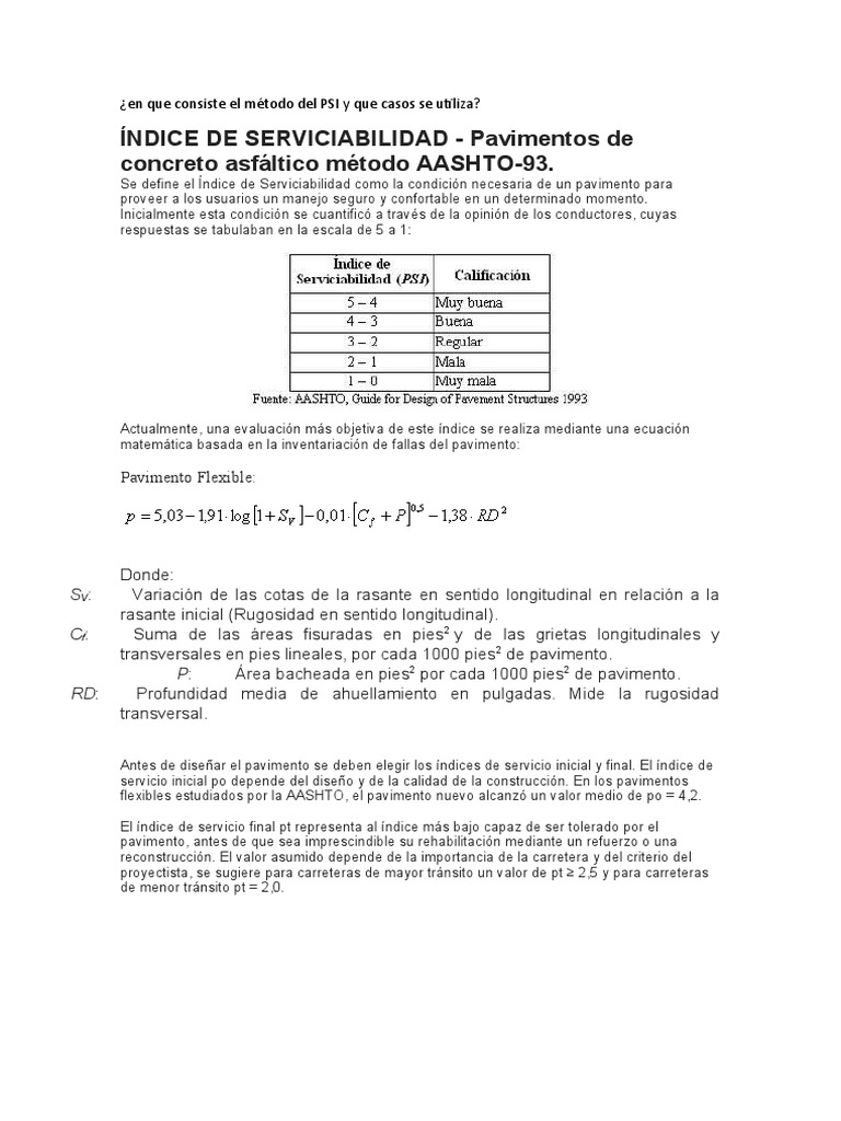 En Que Consiste El Método Del PSI y Que Casos Se Utiliza | PDF