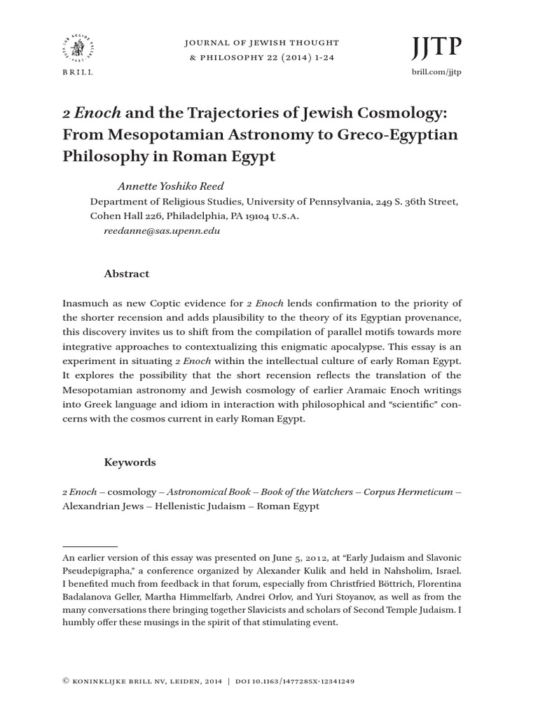 Annette Y Reed 2 Enoch and The Trajector | PDF | Book Of Enoch ...