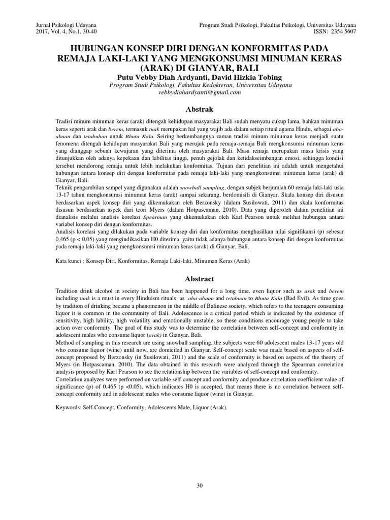 Jurnal HUBUNGAN KONSEP DIRI DENGAN KONFORMITAS PADA REMAJA LAKI-LAKI YANG MENGKONSUMSI MINUMAN ...