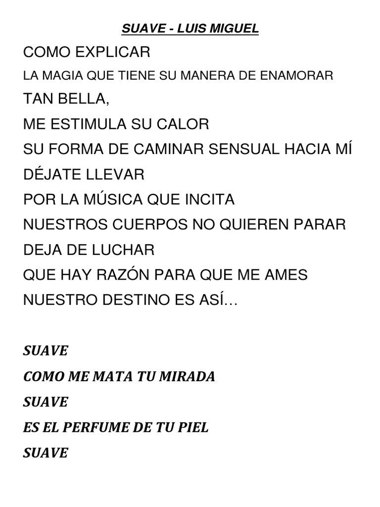 Suave - Luis Miguel | PDF