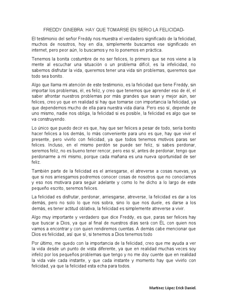 La Importancia de La Felicidad | PDF | Felicidad