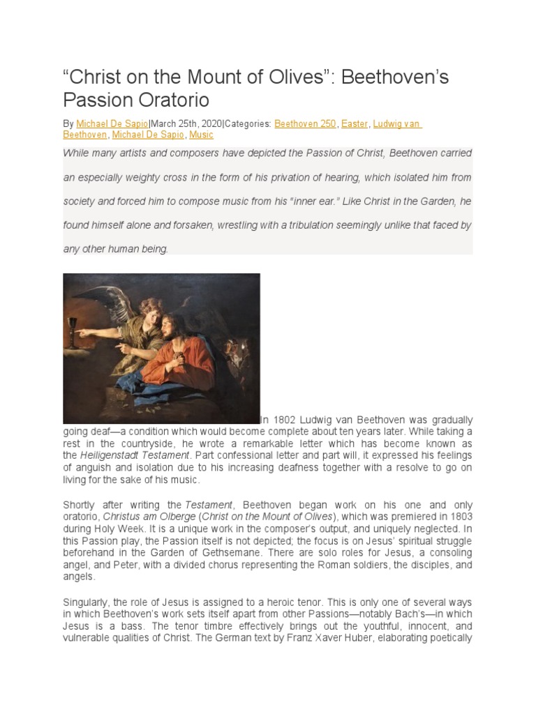 Christ On The Mount of Olives Beethoven | PDF | Ludwig Van Beethoven ...