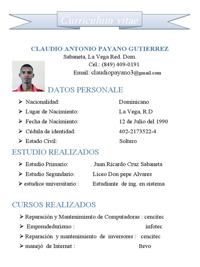 Curriculum Claudio Payano Gutierrez | PDF