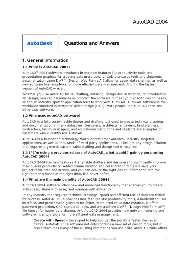 Autocad 2004: 1. General Information | Download Free PDF | Auto Cad ...