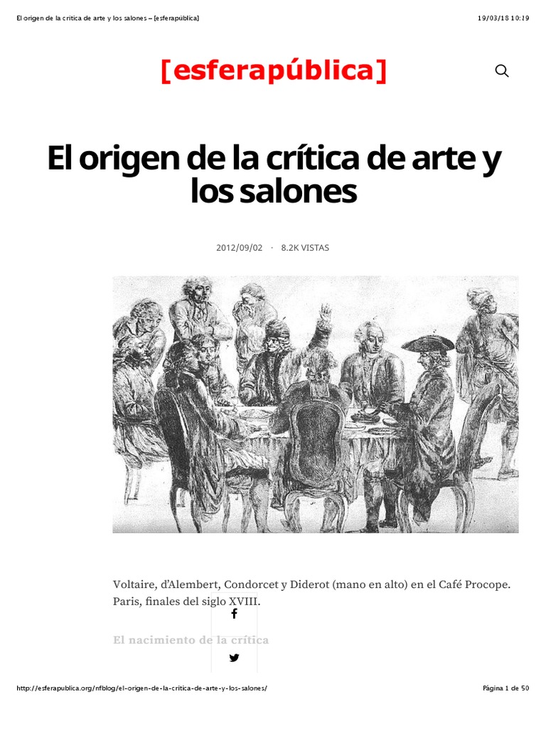 Origen de la crítica de arte y salones | PDF | Crítica de arte | Pinturas