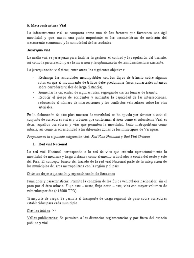 Jerarquía Vial Pdf Transporte Jerarquía 9998