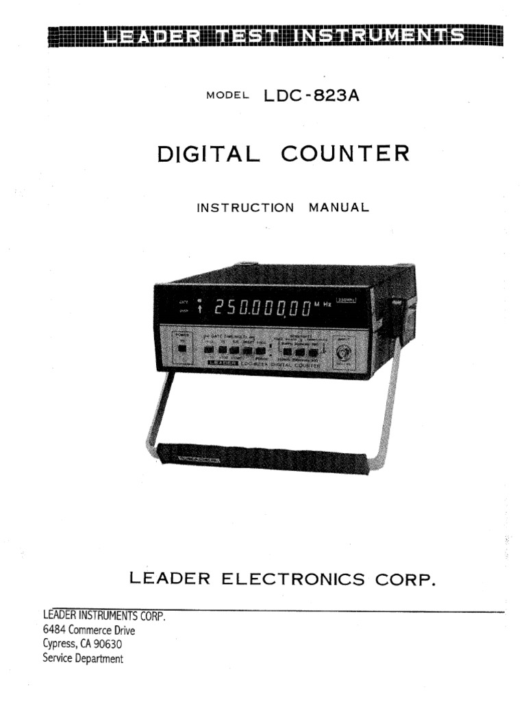 Leader LDC 823a Instruction Manual | PDF