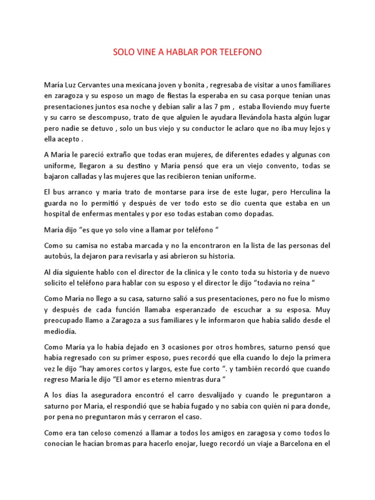 Solo Vine A Hablar Por Telefono | PDF