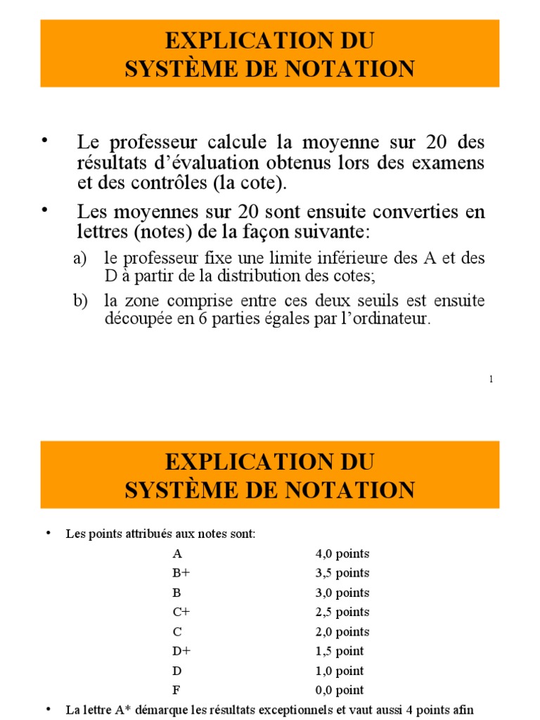 Système de Notation Polytechnique Montréal | PDF