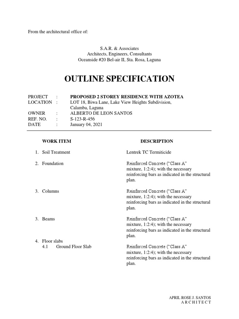 Outline Specification - 20210301 | PDF | Window | Countertop