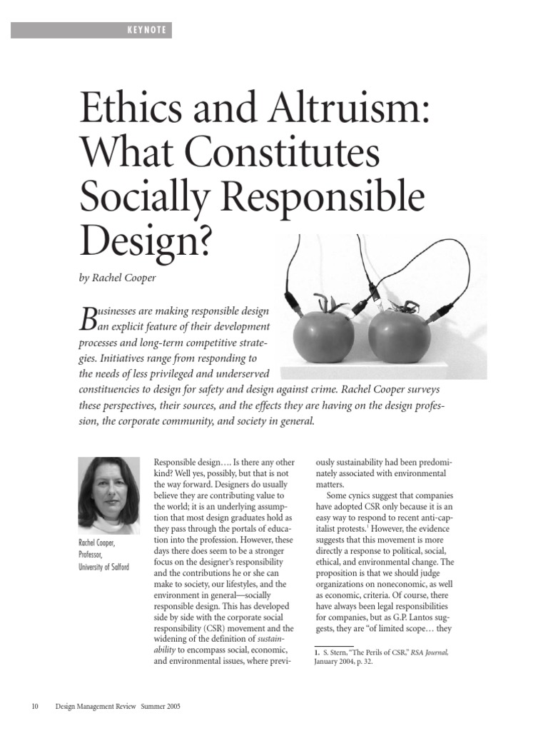 Ethics and Altruism: What Constitutes Socially Responsible Design ...