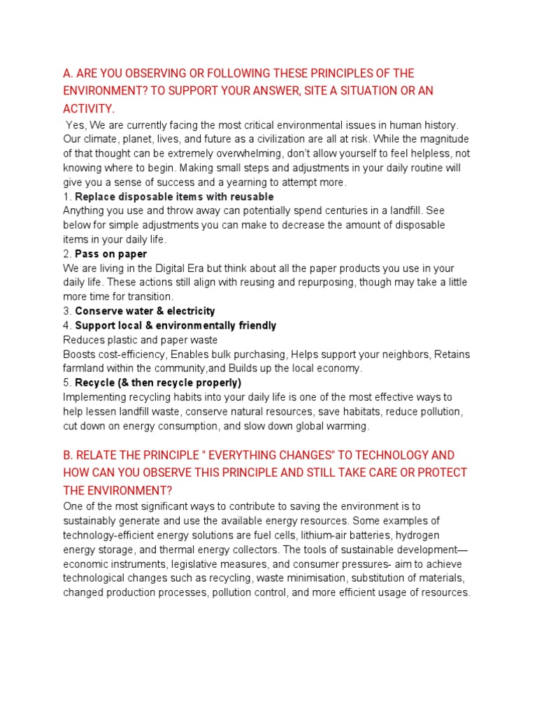 Essay About The Environment | PDF | Recycling | Waste