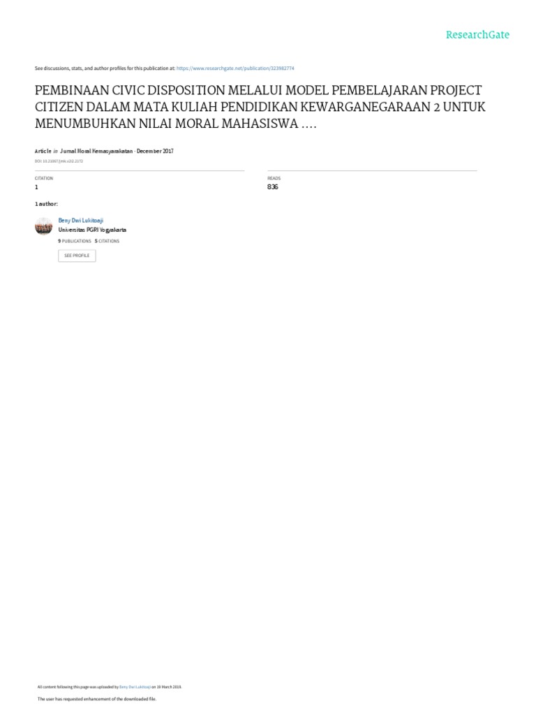 Civic Disposition in Civics Education | PDF | Data | Methodology