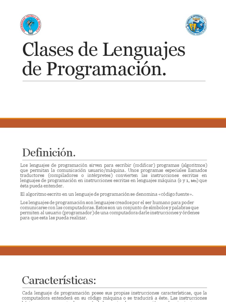 Tipos de Lenguajes de Programación | PDF | Lenguaje de programación ...