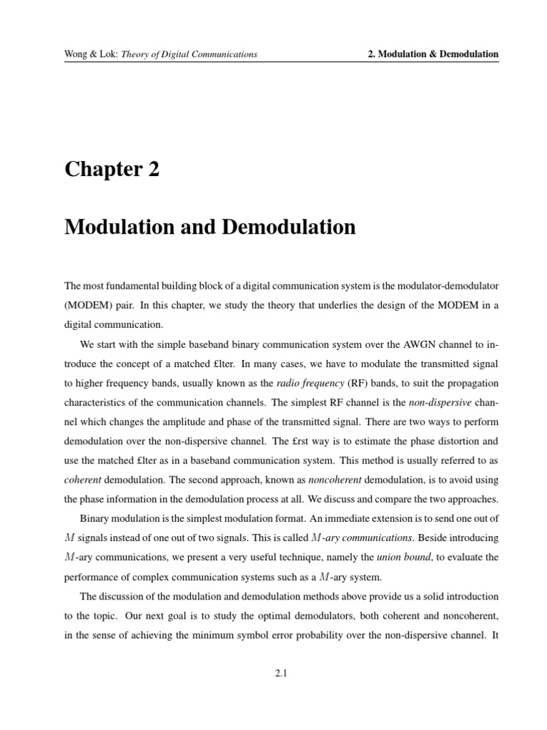 Non Coherent Demodulation | PDF | Modulation | Electrical Engineering