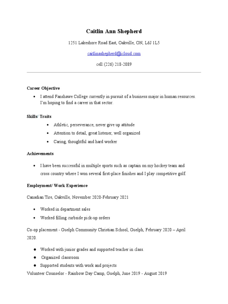 Resume Draft 1 | PDF
