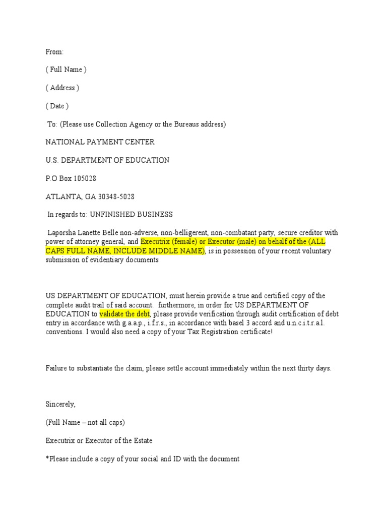 Ach Payment - Facebook-Discharge Debt Letter | PDF