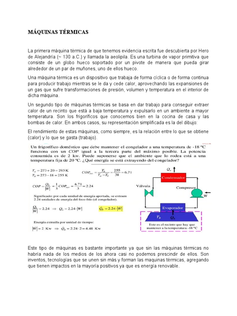 Máquinas Térmicas | PDF | Motor de combustión interna | Máquina de vapor