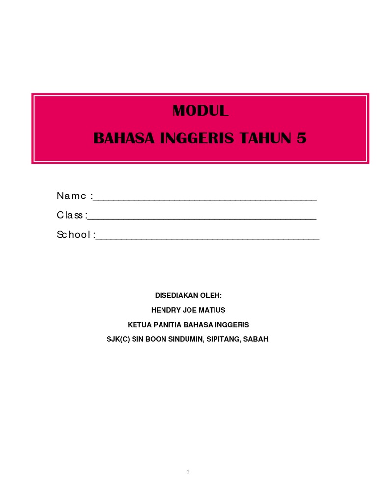 Modul Y5 Bi - SJKC | PDF | Reading Comprehension | Lesson Plan