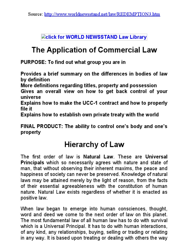 The Application of Commercial Law | PDF | Security Interest | Uniform ...