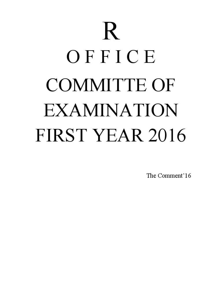 Office Committe of Examination First Year 2016 | PDF