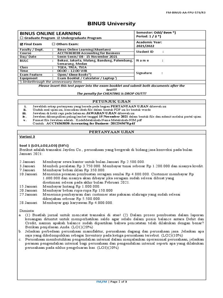 TQEA ACCT6363038 AccountingforBusiness-Question | PDF