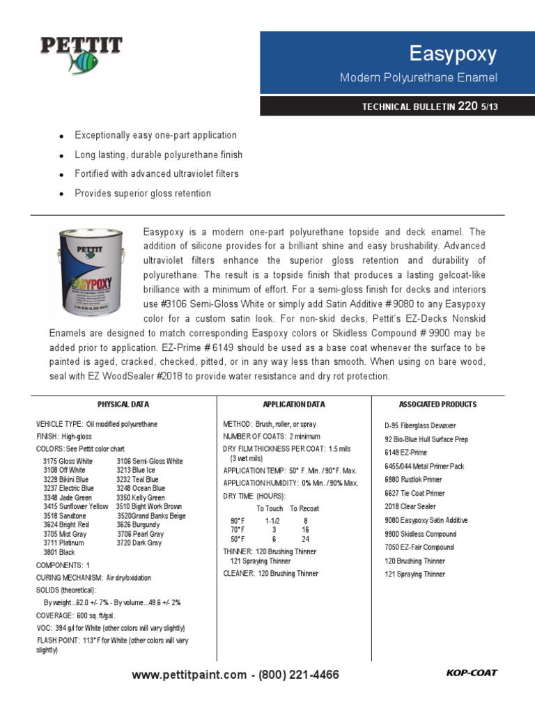 Easypoxy: Modern Polyurethane Enamel | PDF | Paint | Deck (Ship)