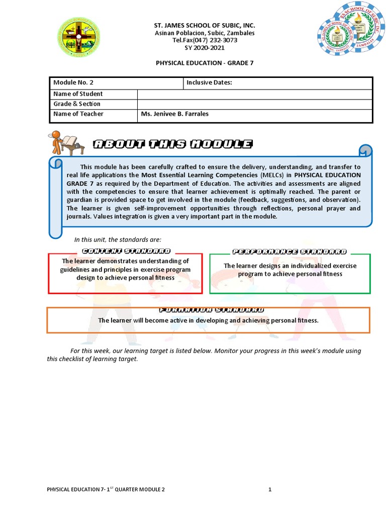 New Learning in PE and Health Grade 7 | PDF | Physical Fitness | Track ...