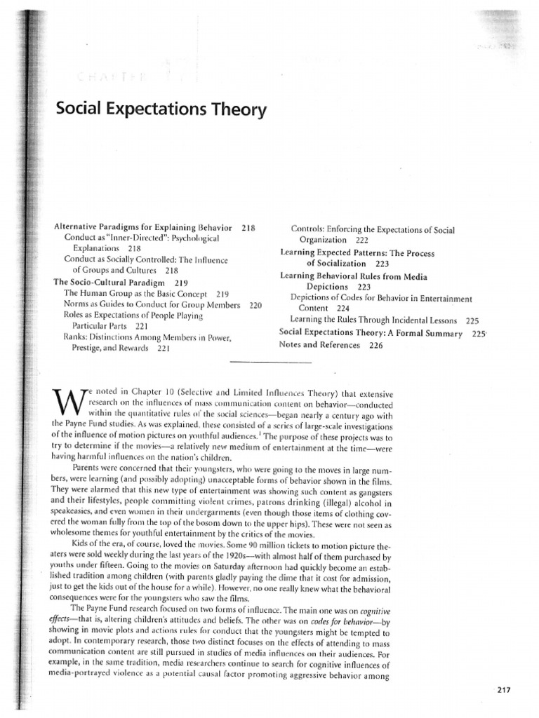 Social Expectations Theory | PDF