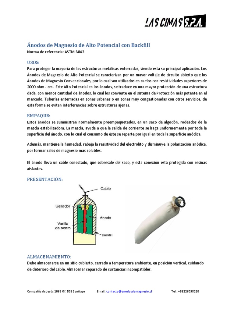 Ánodos de Magnesio ASTM B843 | PDF | Cobre | Materiales
