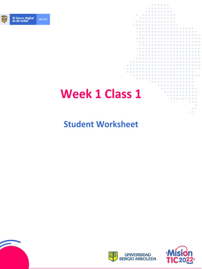 Week 1 Class 1: Student Worksheet | PDF | Adverb | Adjective