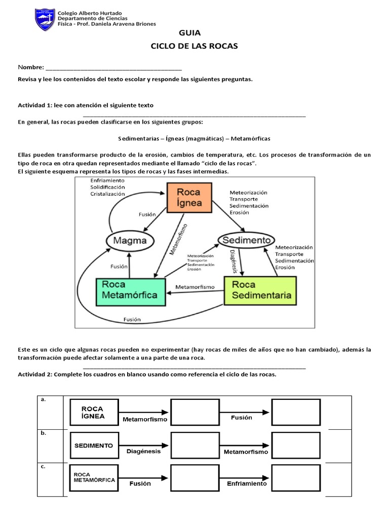 Guía El Ciclo de Las Rocas 7mob | PDF | Roca (geología) | Roca ígnea