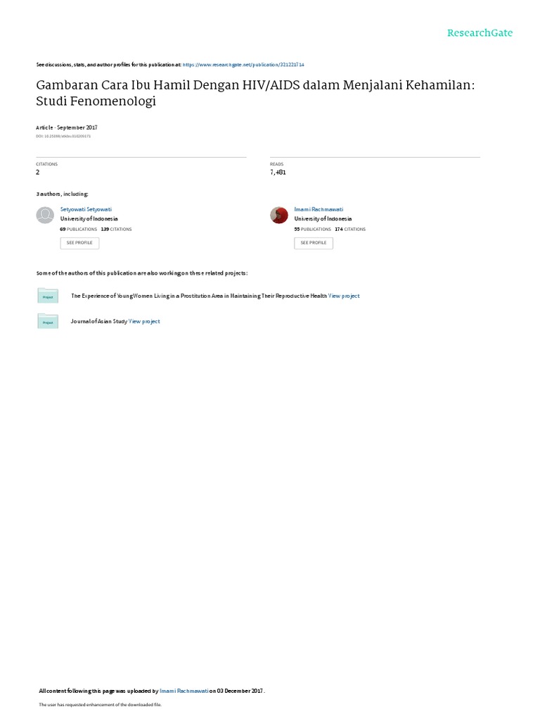Gambaran Cara Ibu Hamil Dengan HIVAIDS Dalam Menja | Download Free PDF ...