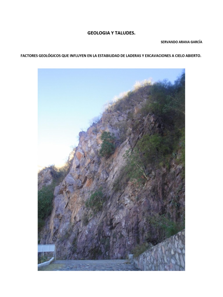Geologia y Taludes | PDF | Roca (geología) | Agua