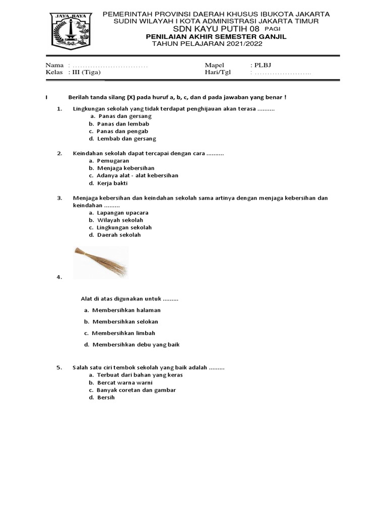 Soal PAS PLBJ Kelas 3 | PDF