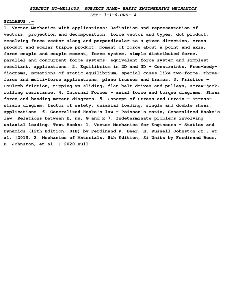 Basic Engineering Mechanics | PDF