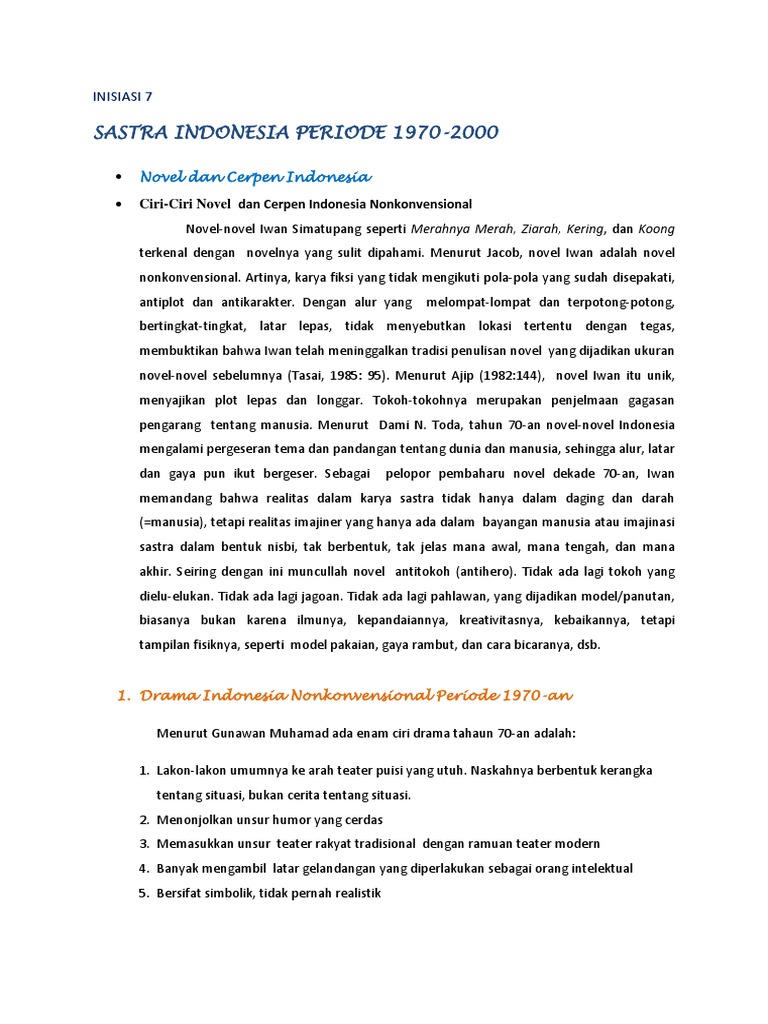 Inisiasi 7 Sej Sastra | PDF