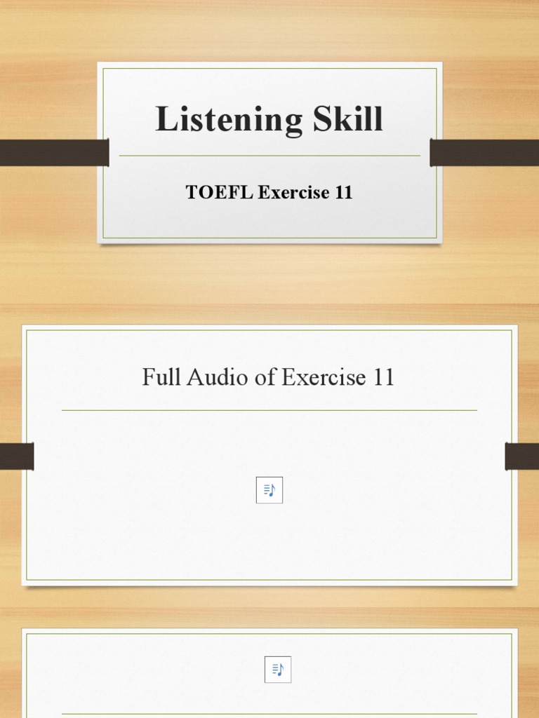 Exercise 11 (Listening Skill PG 56) | PDF