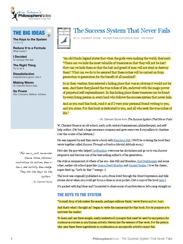 The Success System That Never Fails | PDF | Mind | Napoleon Hill