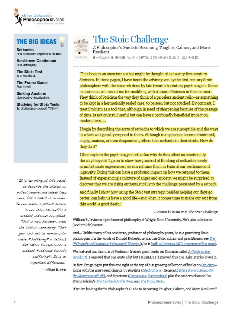 The Stoic Challenge | PDF | Stoicism | Anger