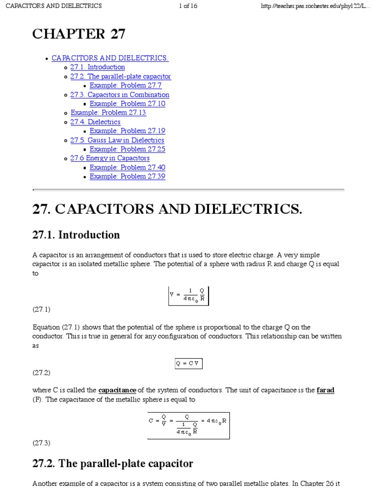 Capacitors and Dielectrics | PDF | Dielectric | Capacitor