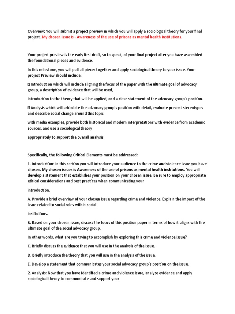 Soc 324 Milestone Three Instructions | PDF | Sociology | Theory